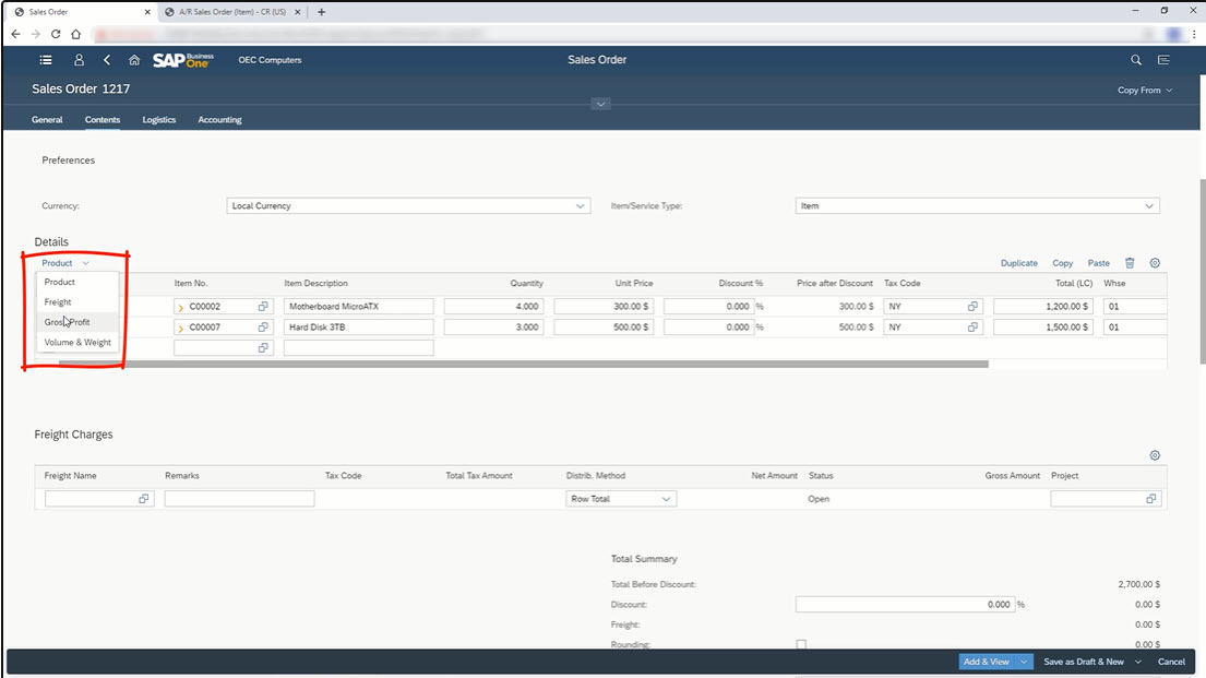 Using the SAP Business One Web Client - Part Three: Creating Sales Orders